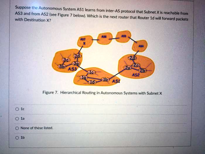 SOLVED: Suppose the Autonomous System AS1 learns from inter-AS protocol that Subnet X is ...