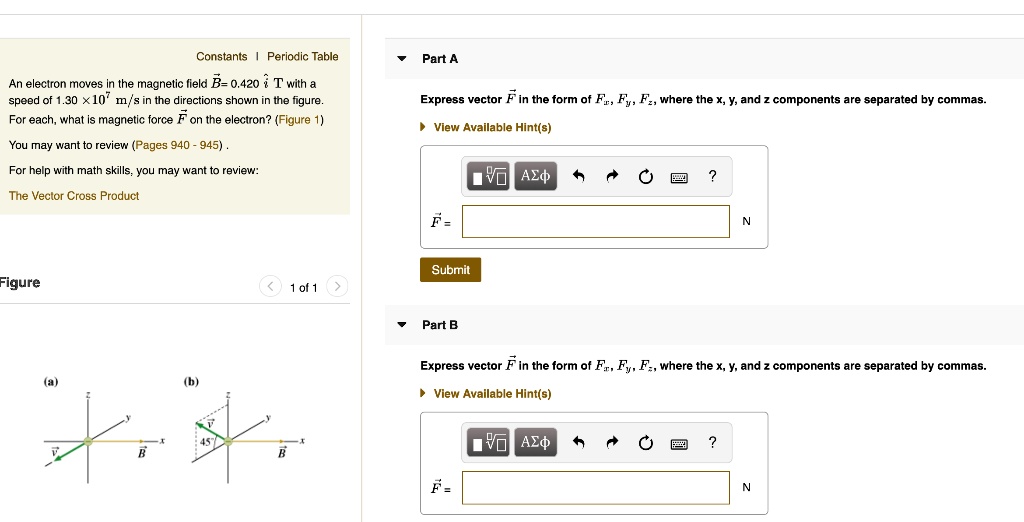 constants i periodic table part a an electron moves in the magnetic ...