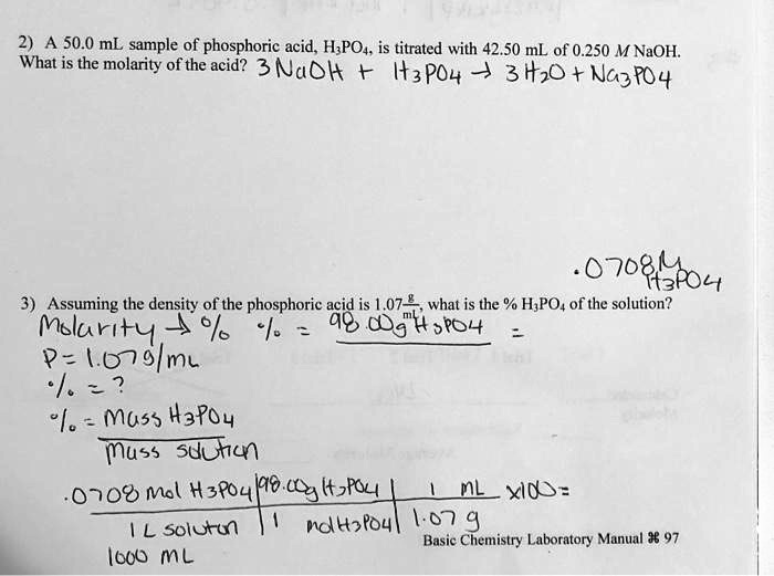 H3Po4 Titrated With Naoh Equation at Monique Wilkerson blog