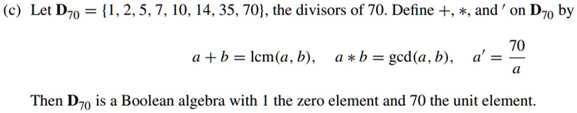 c let d7o 1257 10 1435 70 the divisors of 70 define and on dvo by ab ...