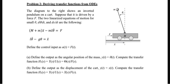 SOLVED: Problem 2: Deriving transfer functions from ODEs The diagram to ...
