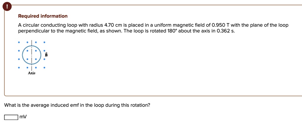 SOLVED: Required information circular conducting loop with radius 4.70 cm is placed in a uniform ...