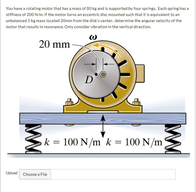 SOLVED: You have a rotating motor that has a mass of 80 kg and is ...