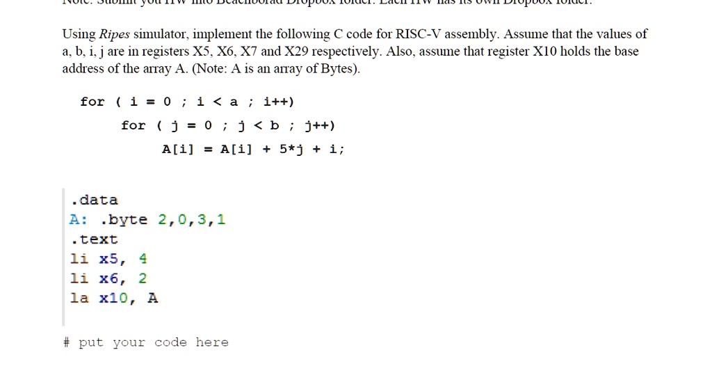 Solved Using Ripes Simulator Implement The Following C Code For Risc V Assembly Assume That 8213