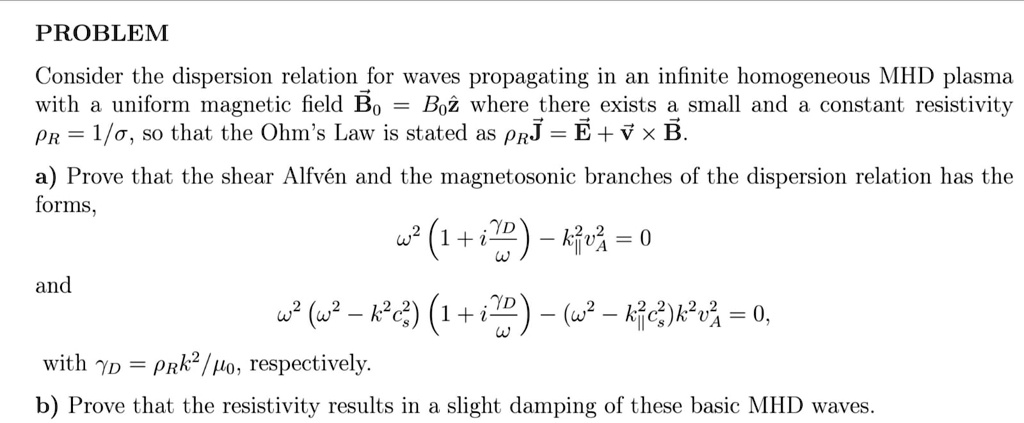 Solved Problem Consider The Dispersion Relation For Waves Propagating In An Infinite