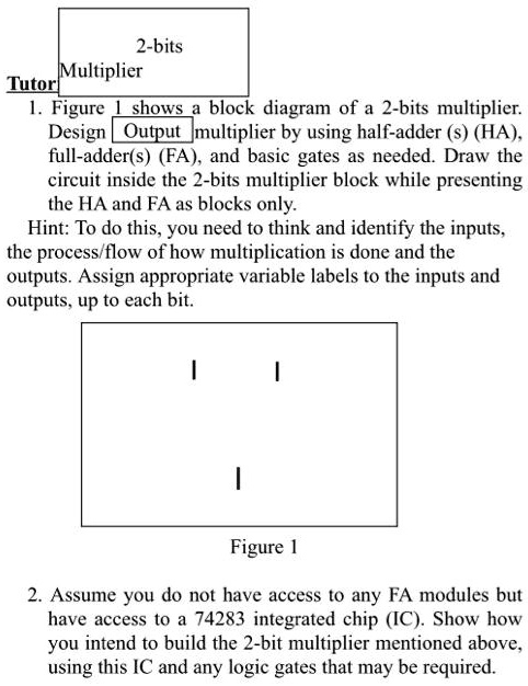 Tutor 2-bits Multiplier 1. Figure 1 shows a block diagram of a 2-bits ...