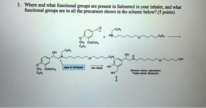 Where and what functional groups are present in Salmeterol in your ...