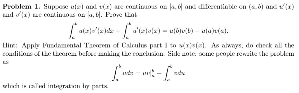 problem 1 suppose u and vr are continous o a6 and differentiable on a6 ...