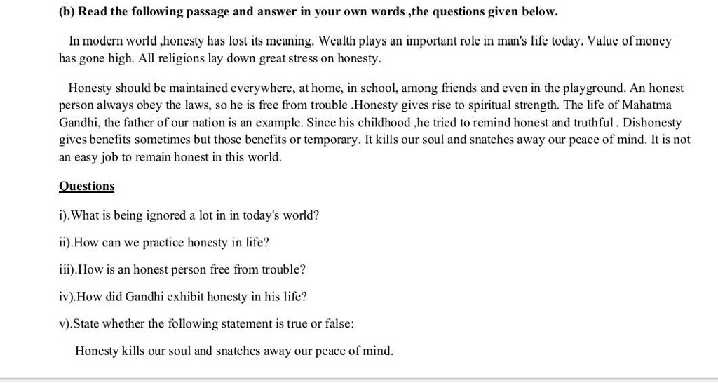 answer this question b read the following passage and answer in your ...