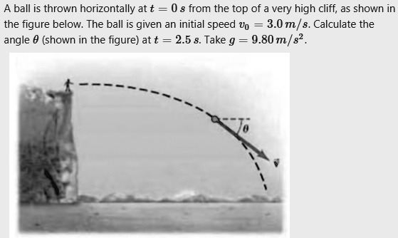 a ball is thrown horizontally at t 0 from the top of a very high cliff ...