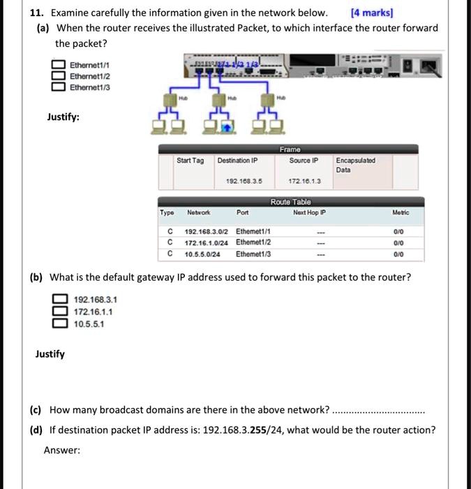 11 examine carefully the information given in the network below 4marks ...