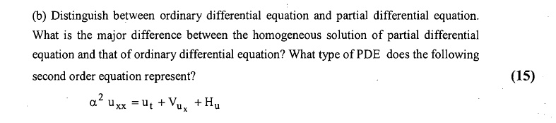SOLVED: (6) Distinguish between ordinary differential equation and ...