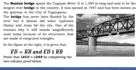 SOLVED: The Buntun bridge spans the Cagayan River. It is 369 m long and ...