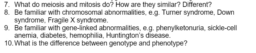SOLVED: 7 What do meiosis and mitosis do? How are they similar ...