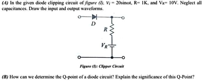 SOLVED: (A) In the given diode clipping circuit of figure (H), Vi = ZOsin(Ï‰t), R = IK, and Vx ...