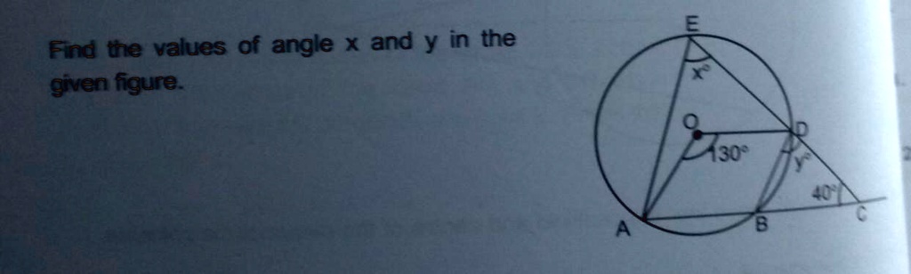 SOLVED: Find the values of angle x and y in the given figure. End the values of angle X and Y in ...