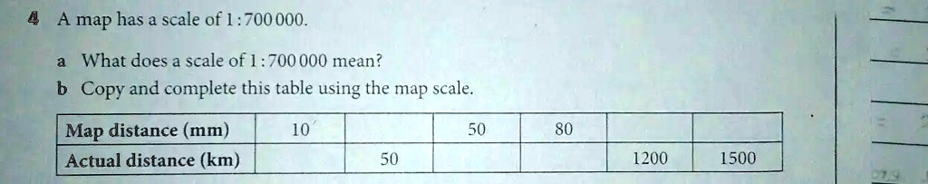 SOLVED: A map has a scale of 1:700 000. What does a scale of 1 : 700 ...