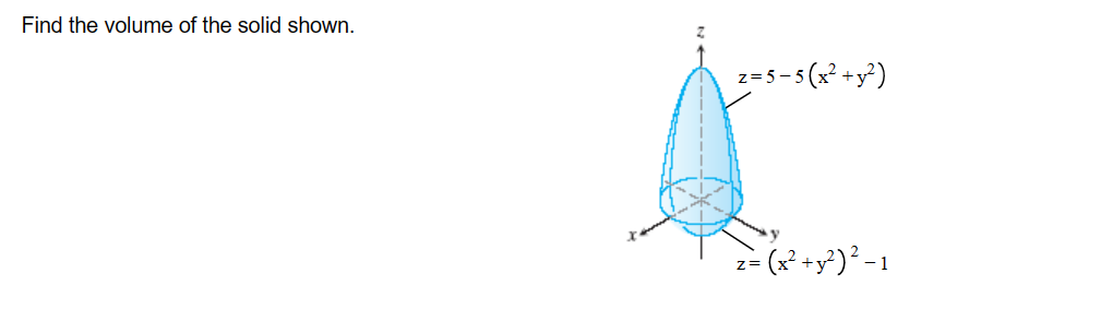 SOLVED: Find the volume of the solid shown.