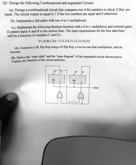 Q5design The Following Combinational And Sequential Circuits A Design A 5688