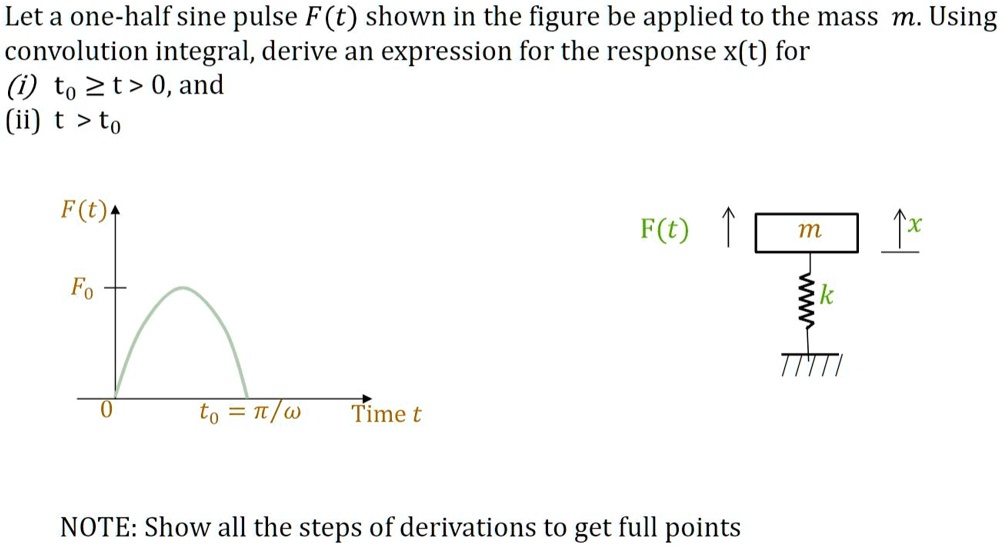 derive an expression for the response xt for i and ii let a one half ...