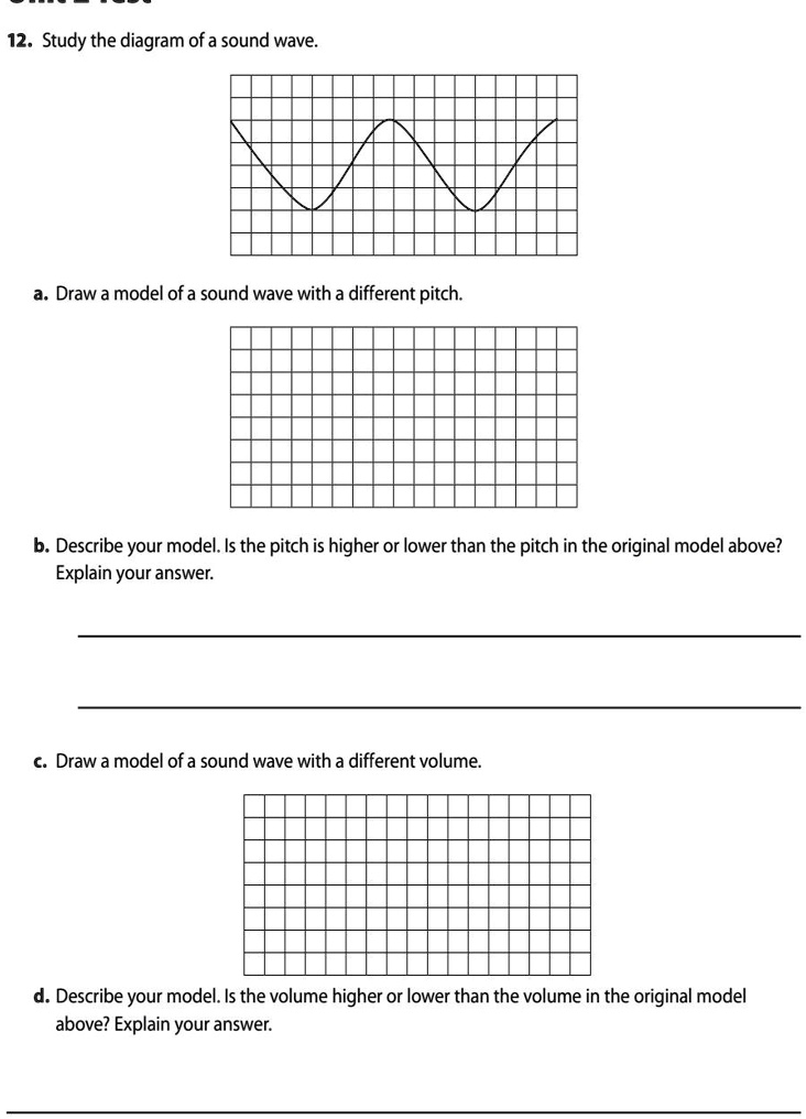 SOLVED: 12. Study the diagram of a sound wave. a. Draw a model of a ...