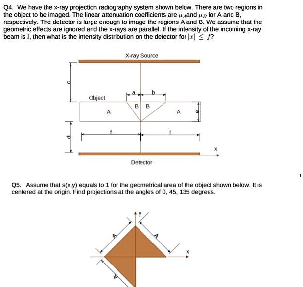 Q4. We have the x-ray projection radiography system shown below. There ...