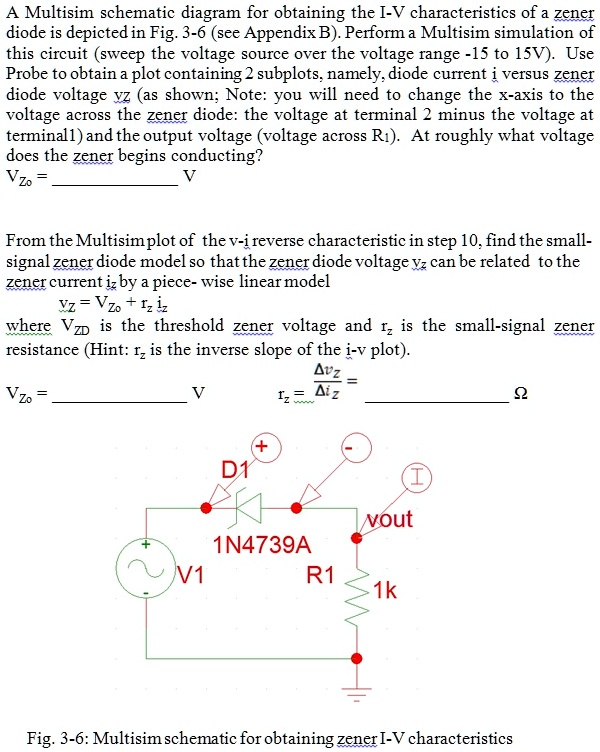 A Multisim schematic diagram for obtaining the I-V characteristics of a ...