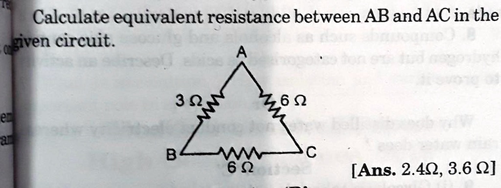 SOLVED: 'calculate equivalent resistance between AB and AC in the given circuit