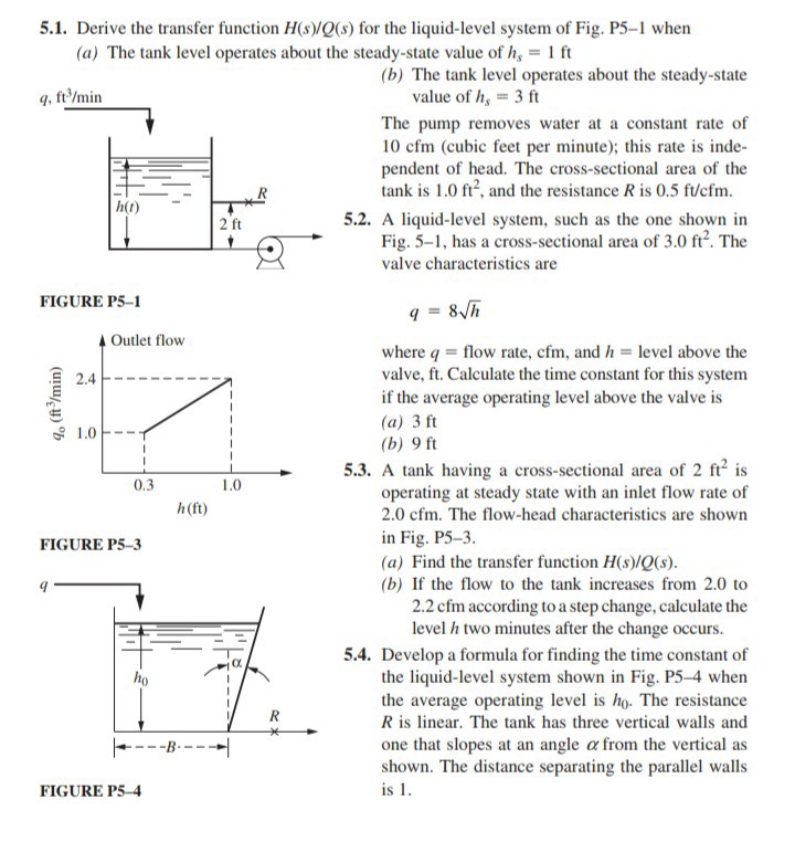 5.1. Derive the transfer function H(s) / Q(s) for the liquid-level ...