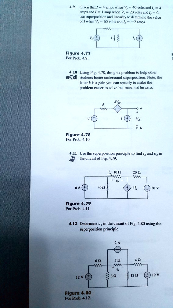 SOLVED: the four pls 4.9 Given that I=4amps when V=40volts and1,=4 amps ...