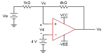SOLVED: The op-amp of the comparator circuit in the figure has output ...