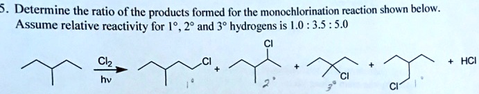 SOLVED: Determine the ratio of the products formed for the ...