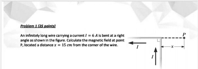 eroblen lipoint an infinitely long wire carrving current 6 a is bent at ...