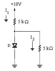 SOLVED: For the diode circuit shown below, find I1, I2, and the Q-point of the diode according ...