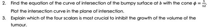 find the equation of the curve of intersection of the bumpy surface at ...