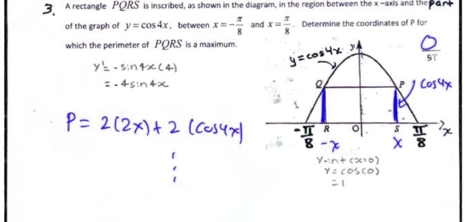 SOLVED: Texts: 3. A rectangle PQRS is inscribed, as shown in the ...