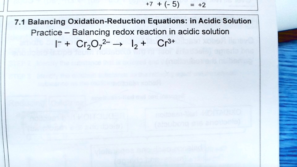 SOLVED: +7 + (- 5) +2 7.1 Balancing Oxidation-Reduction Equations: in ...