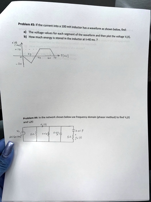 SOLVED: Problem #3: If the current into a 100 mH inductor has a waveform as shown below, find: a ...