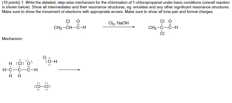 10 points write the detailed step wise mechanism for the...