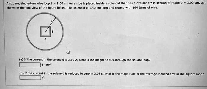 SOLVED: A square single-turn wire loop with a side length of 1.00 cm is ...