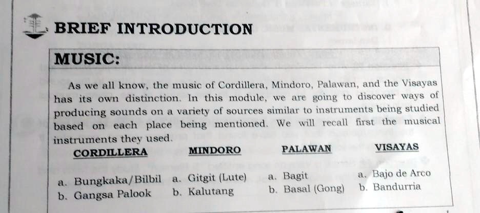 brief introductionmusicas we all know the music of cordillera mindoro ...