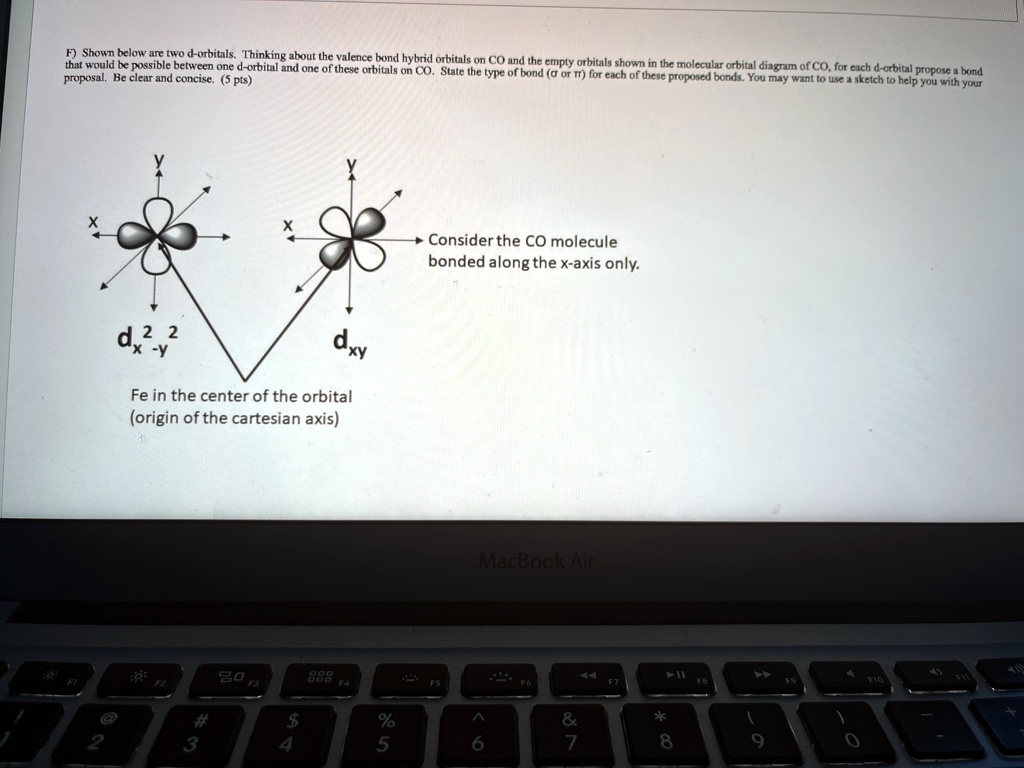 F) Shown below are two d-orbitals. Thinking about the valence bond ...