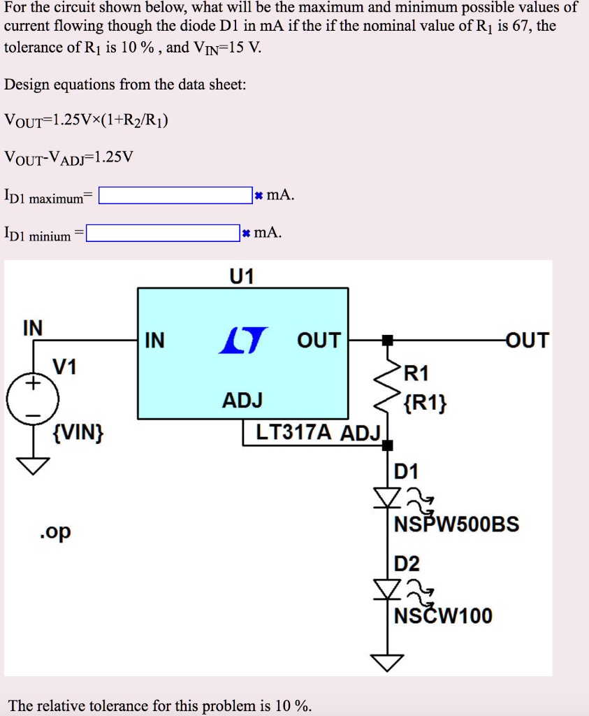 SOLVED: For the circuit shown below, what will be the maximum and minimum possible values of ...