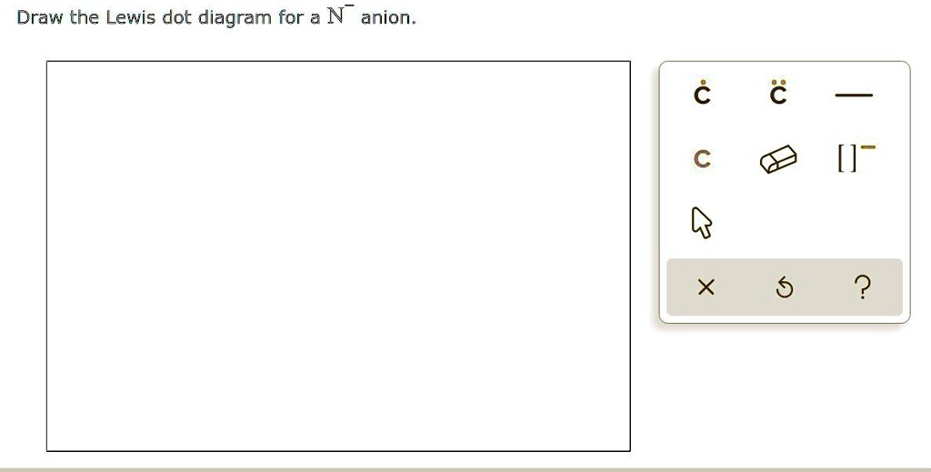 SOLVED: Draw the Lewis dot diagram for N anion.