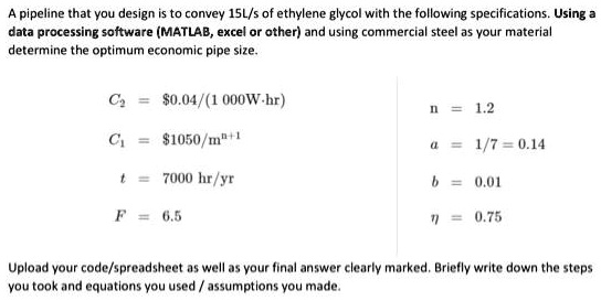 Dopt is "0.0754"need procedure A pipeline that you design is to convey ...