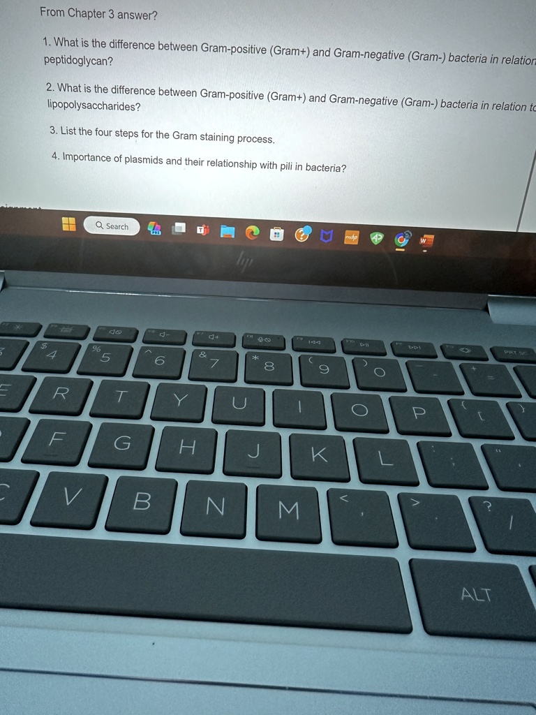 From Chapter 3 answer? 1. What is the difference between Gram-positive ...
