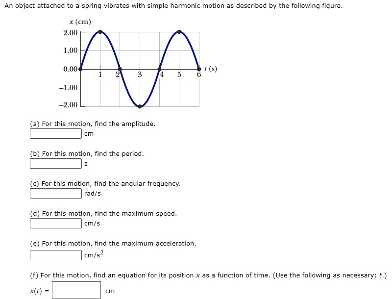 an object attached to spring vibrates with simple harmonic motion as ...
