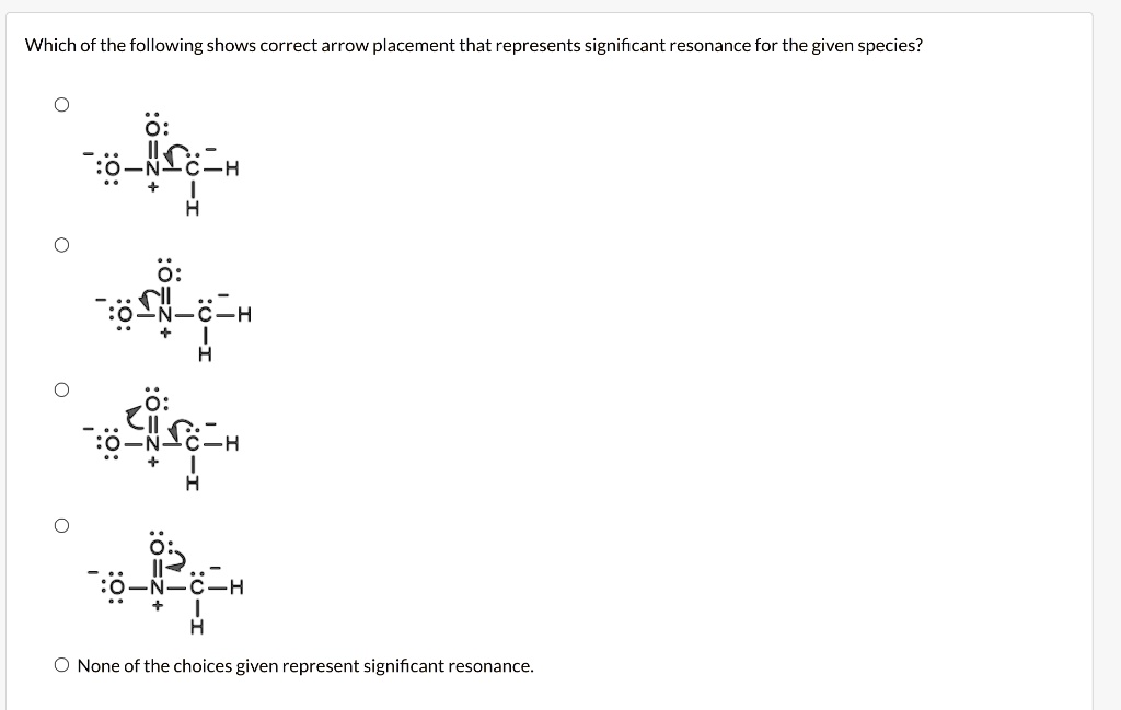 Which of the following shows correct arrow placement that represents ...