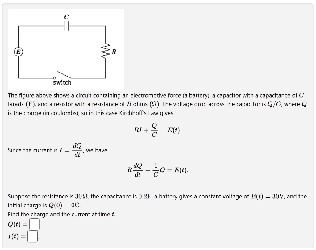 SOLVED: c switch The figure above shows a circuit containing an ...