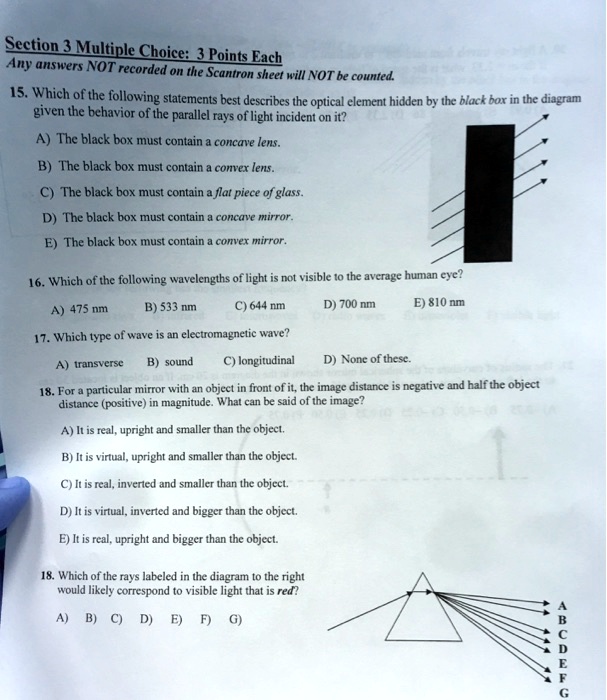 section multiple choicc points each an answers not recorded on the ...